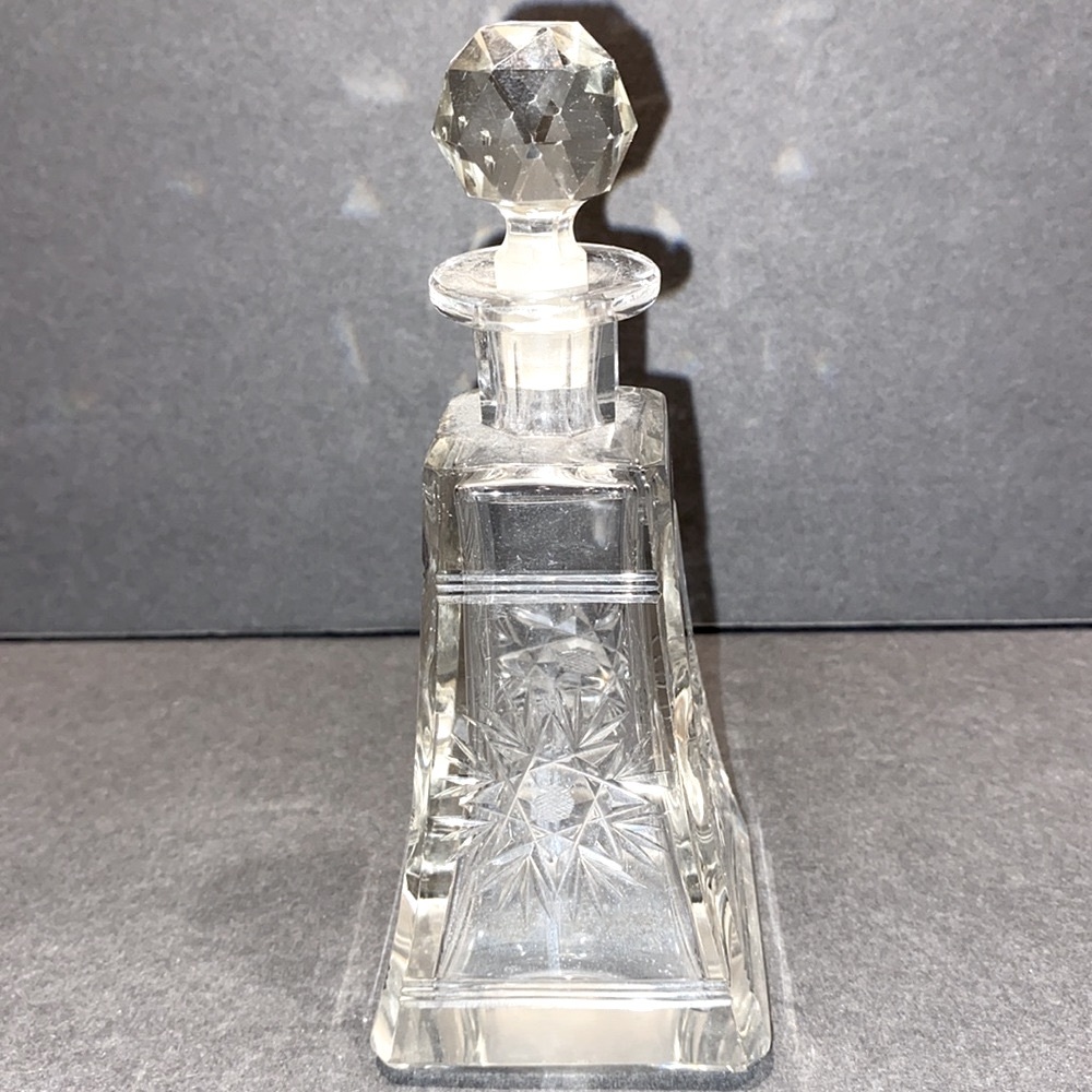 Vintage Clear Crystal Cut Perfume Bottle With (Crysta… - Gem